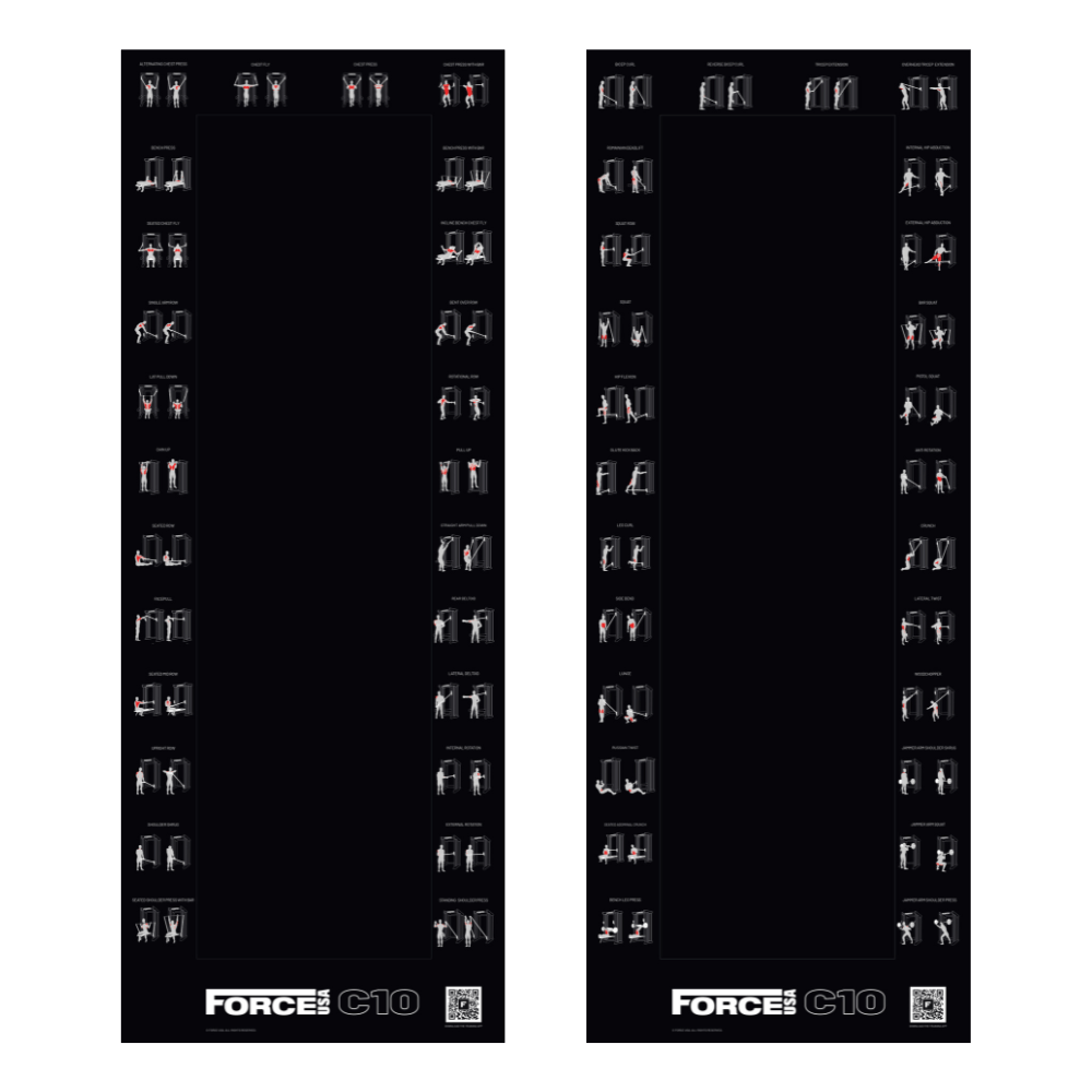 Force USA C10 Magnetic Exercise Chart (In Pairs)